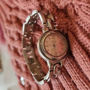 【オープニング大セール】 lei watch womens blue water resistant stainless silver ...